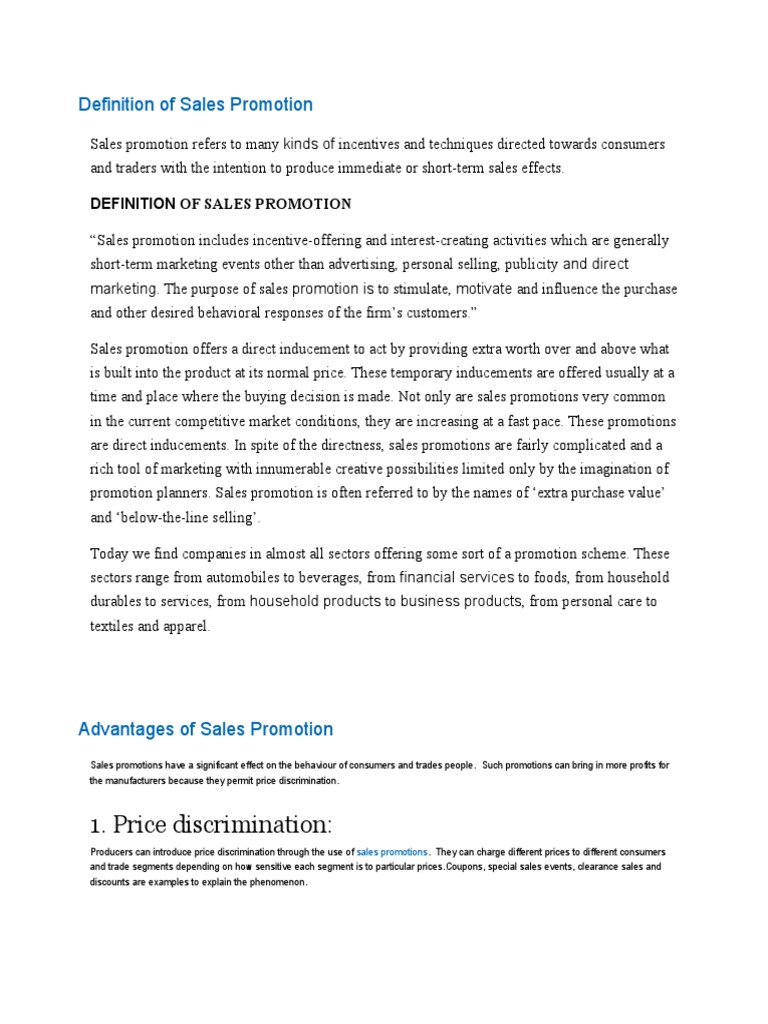 Understanding Sales Promotion Strategies | PDF | Sales | Promotion ...