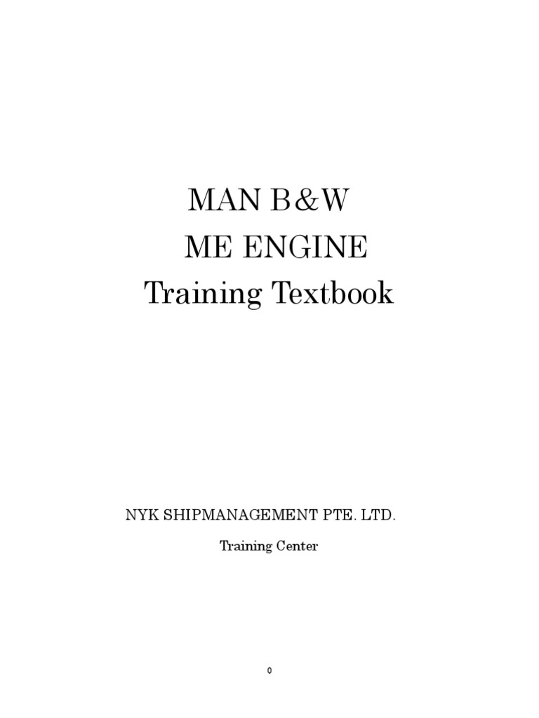 MAN B&W ME Trainee Handout | PDF | Pump | Valve