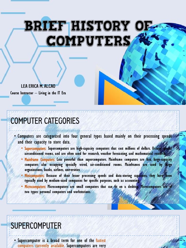 03 Brief History of Computers | PDF | Mainframe Computer | Integrated ...