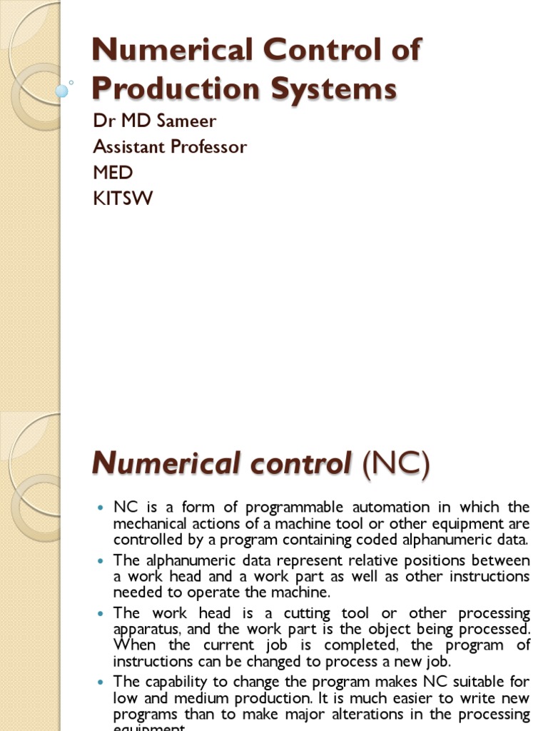 Fundamentals of NC Technology-Unit-1 | PDF | Numerical Control ...