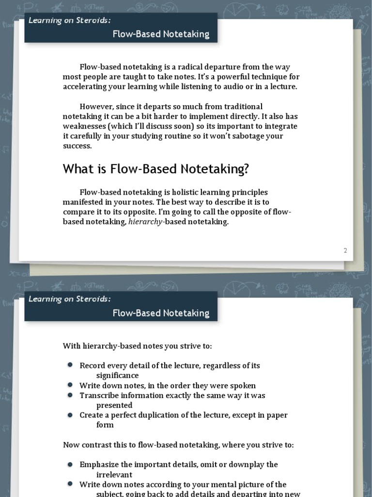 Flow-Based Notetaking: A Radical Departure From Traditional Note Taking | PDF | Lecture | Learning