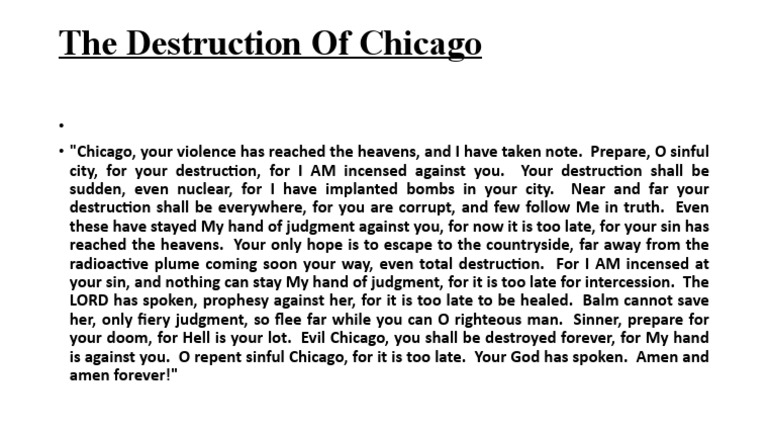 The Destruction of Chicago | PDF