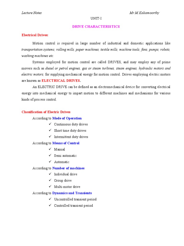 An In-Depth Look at Electrical Drive Systems: Classification ...