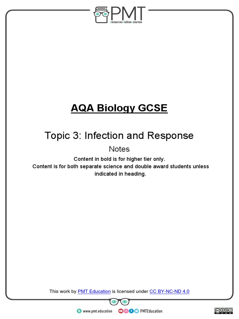 AQA Biology GCSE: Topic 3: Infection and Response | PDF | Infection ...