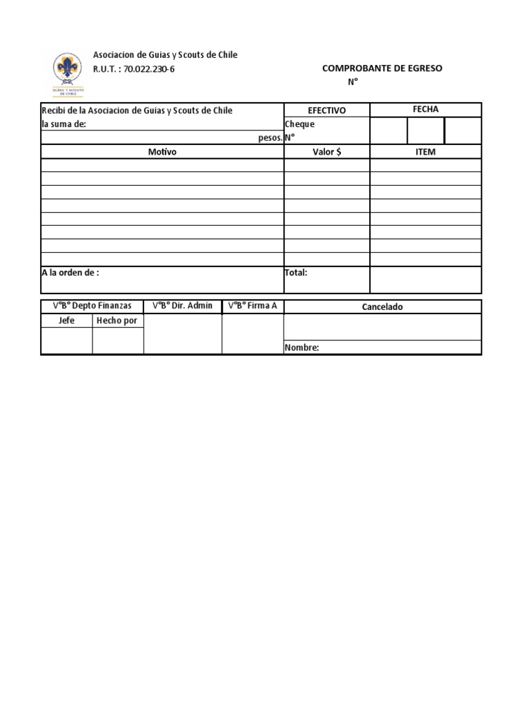 Formato Comprobante de Egresos | PDF