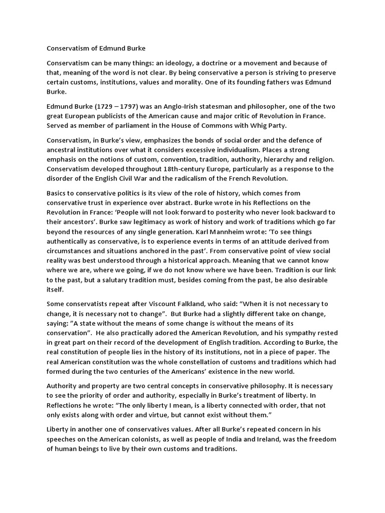 Edmund Burke's Foundational Role in Establishing the Principles of ...