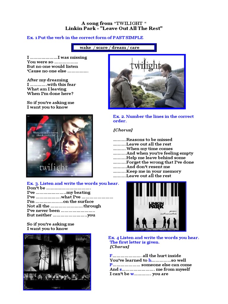 Song From Twilight Linkin Park Leave Out All The R Activities With ...