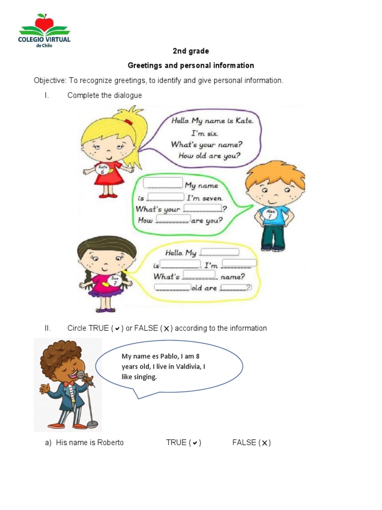 001 2b Inglés Práctico Unit 1 Greetings and Personal Information | PDF