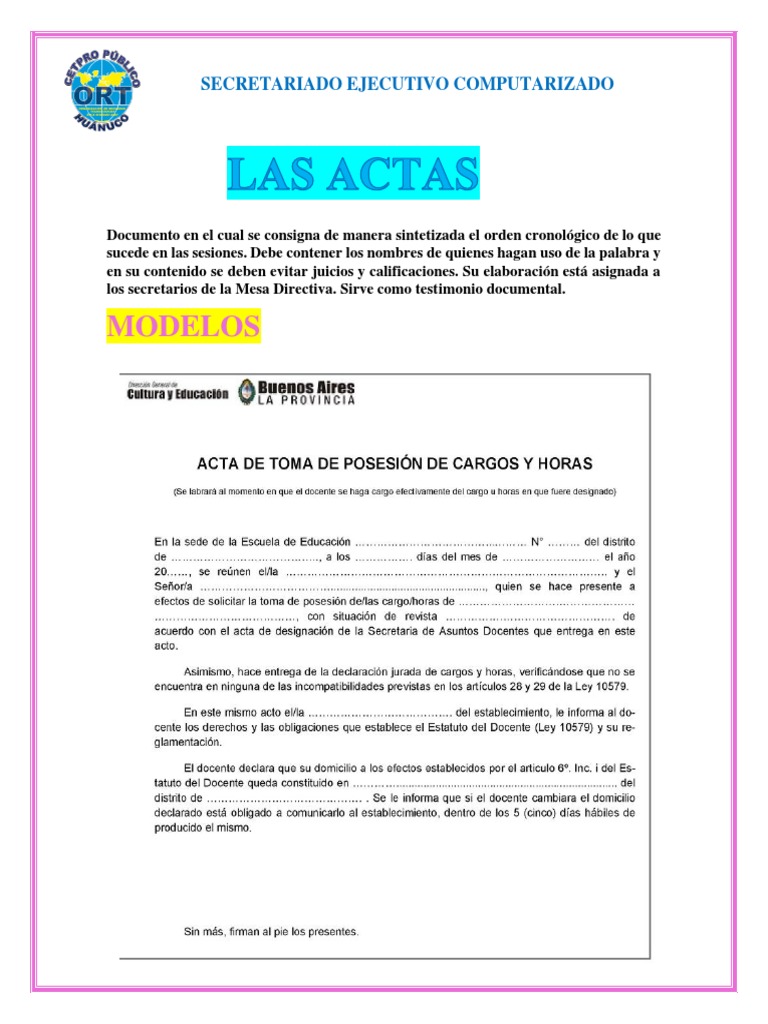 Modelos de Actas | PDF
