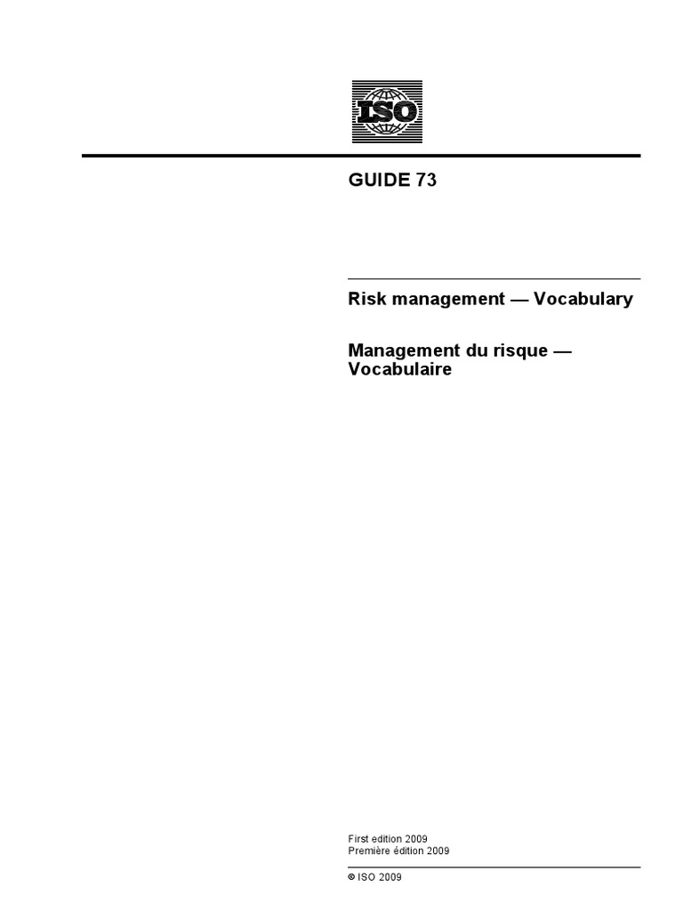 ISO Guide 73-2009 | PDF | Risque | Organisation internationale de ...