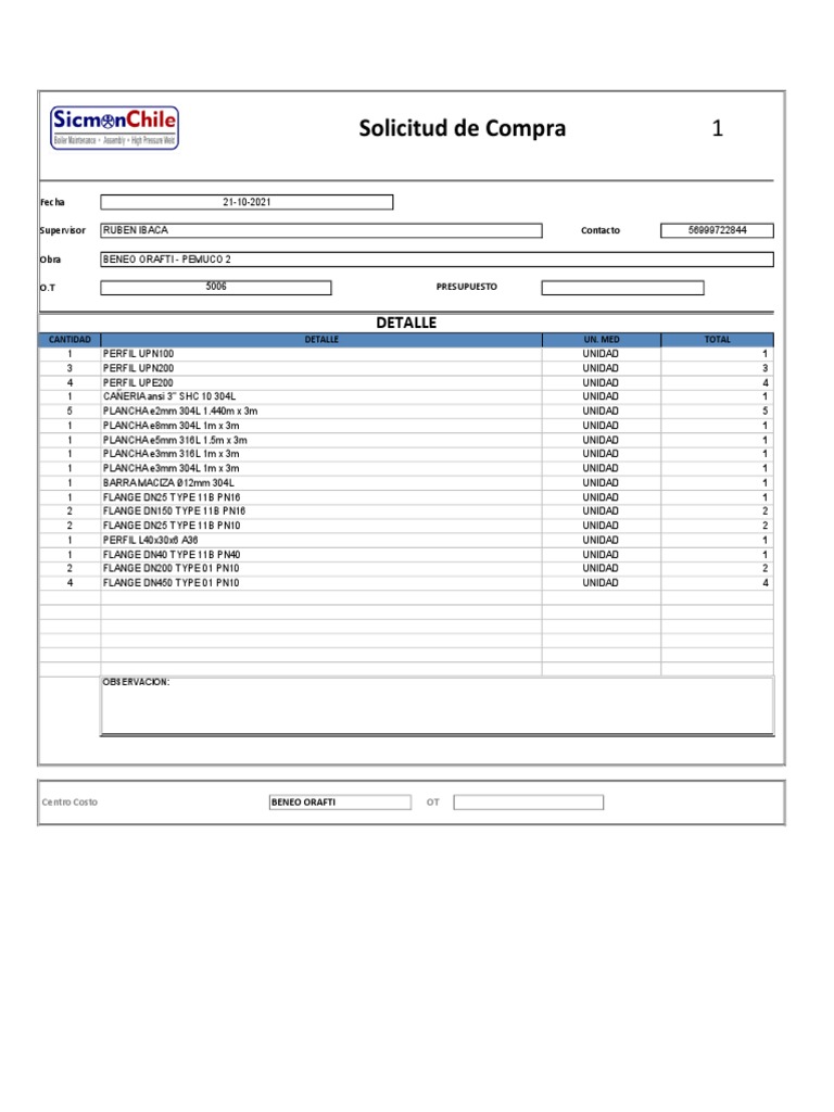 Solicitud de Compra | PDF