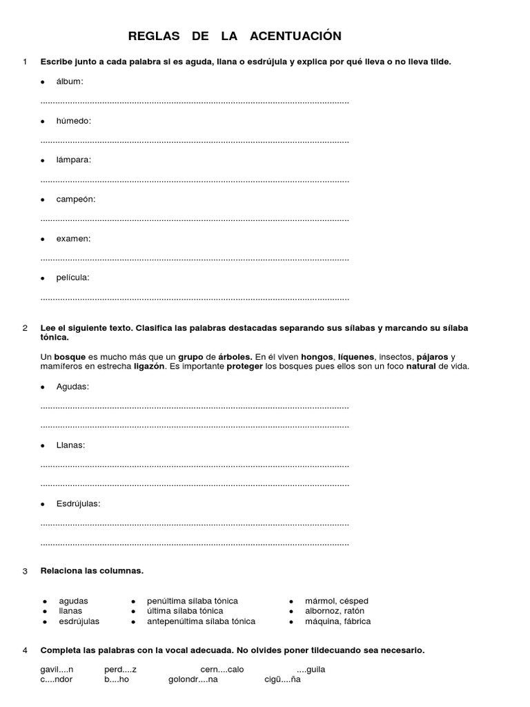 Reglas Generales de La Acentuacion | PDF | Estrés (lingüística) | Fonética