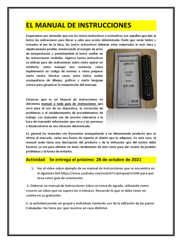 El Manual de Instrucciones | PDF