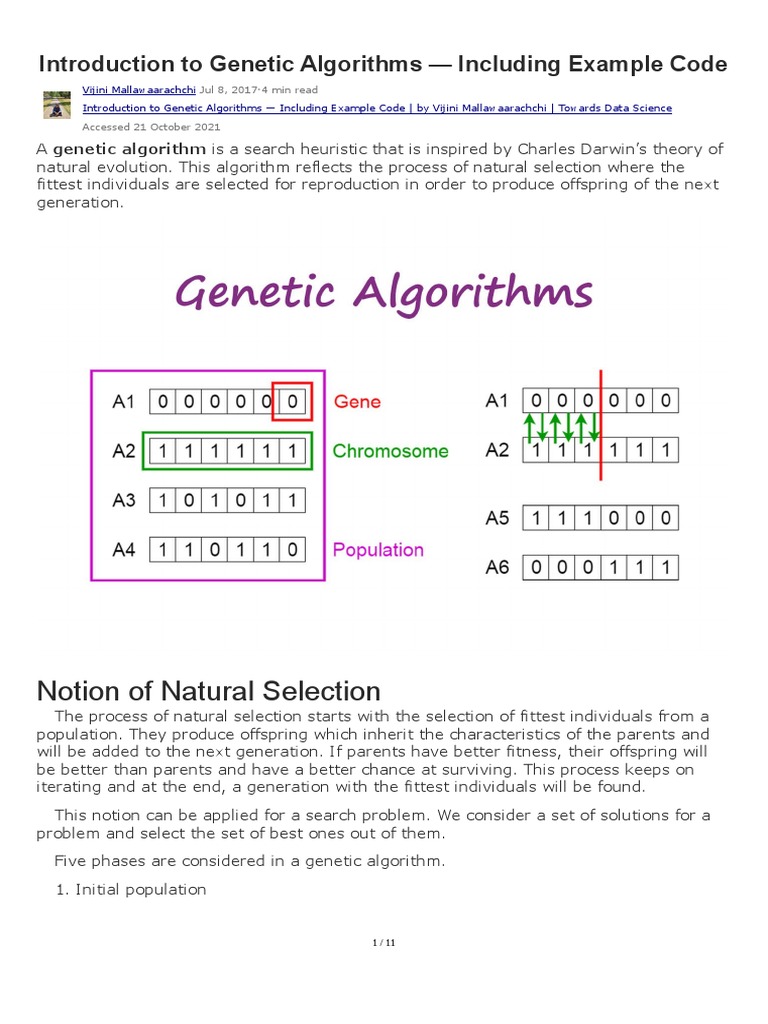 Introduction To Genetic Algorithms With Example Code | PDF | Genetic ...