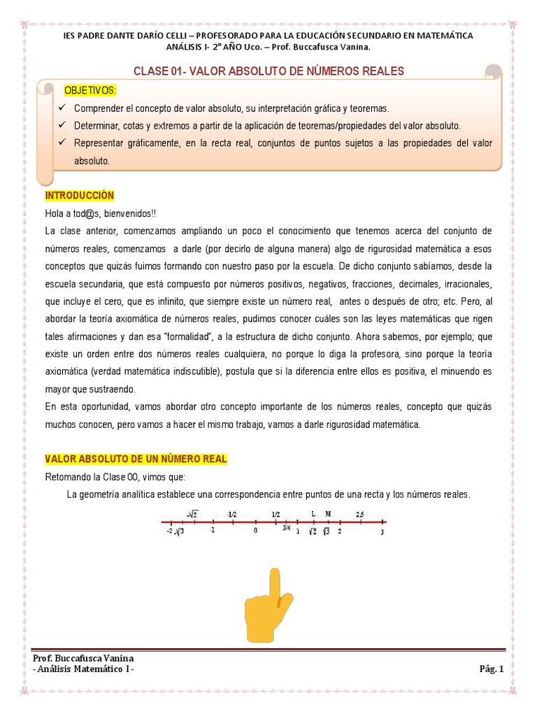 Clase 01 Completa - Valor Absuluto en R | PDF | Número Real | Números