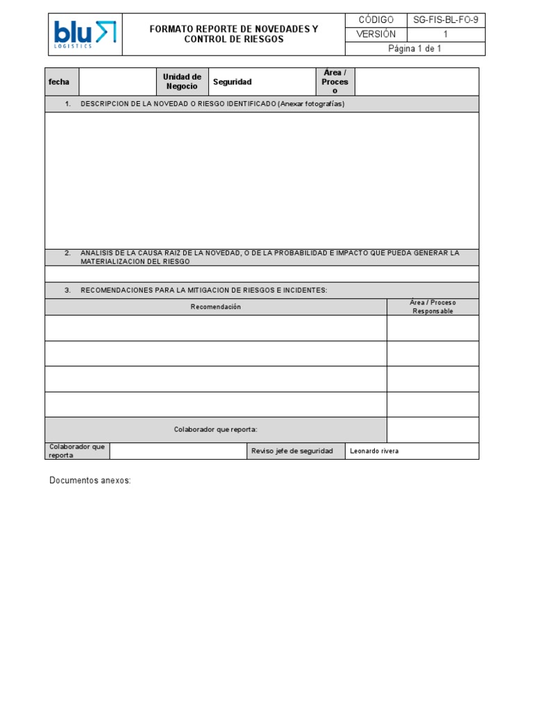 Formato de Novedades | PDF