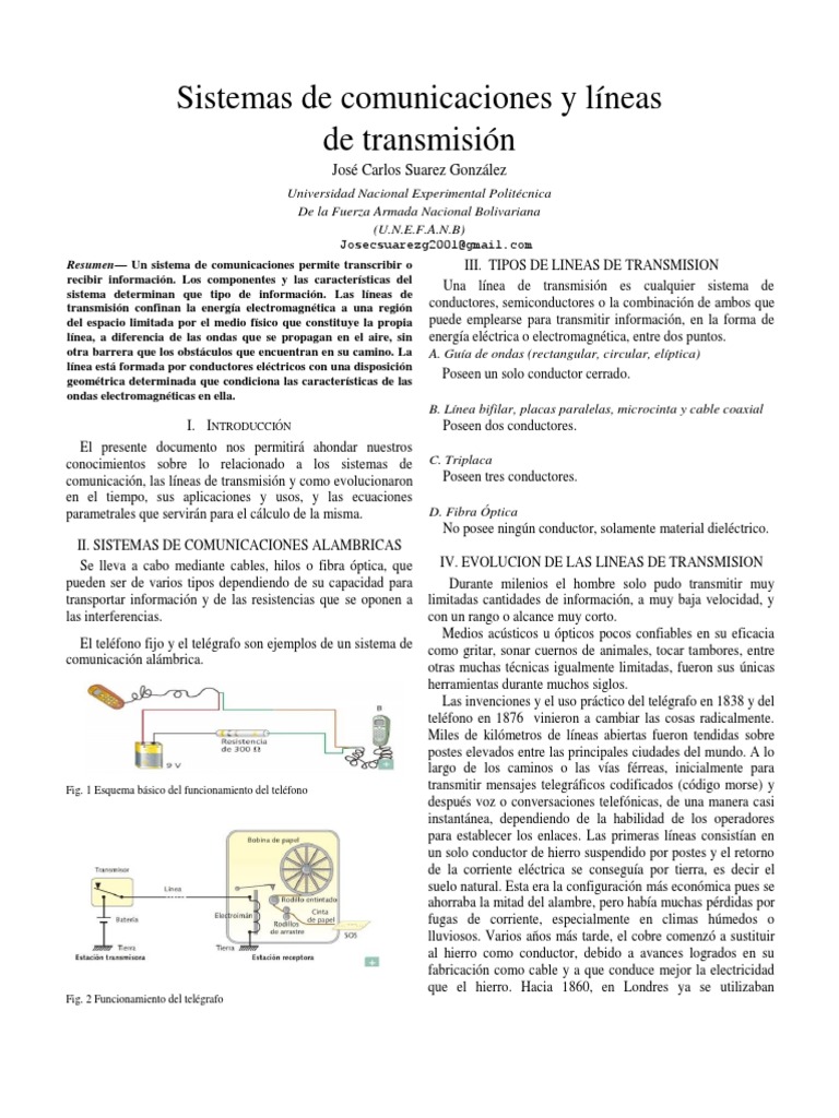 Sistemas de Comunicaciones y Lineas de Transmision | PDF | Línea de ...