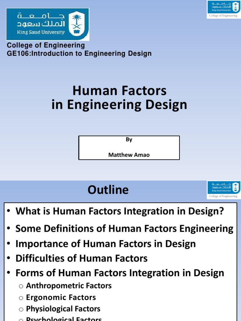 Human Factors in Engineering Design | PDF | Human Factors And ...
