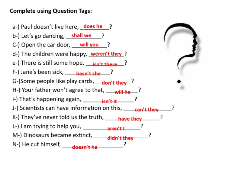 English Question Tag Practice | PDF