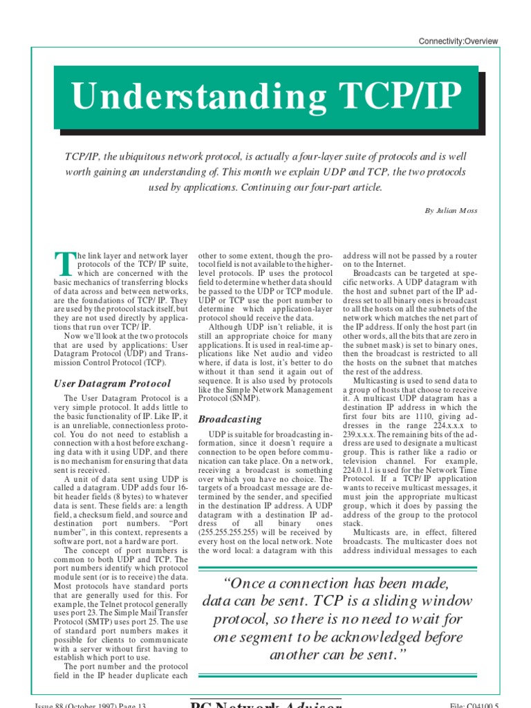 Understanding TCP/IP | PDF | Transmission Control Protocol | Port (Computer Networking)