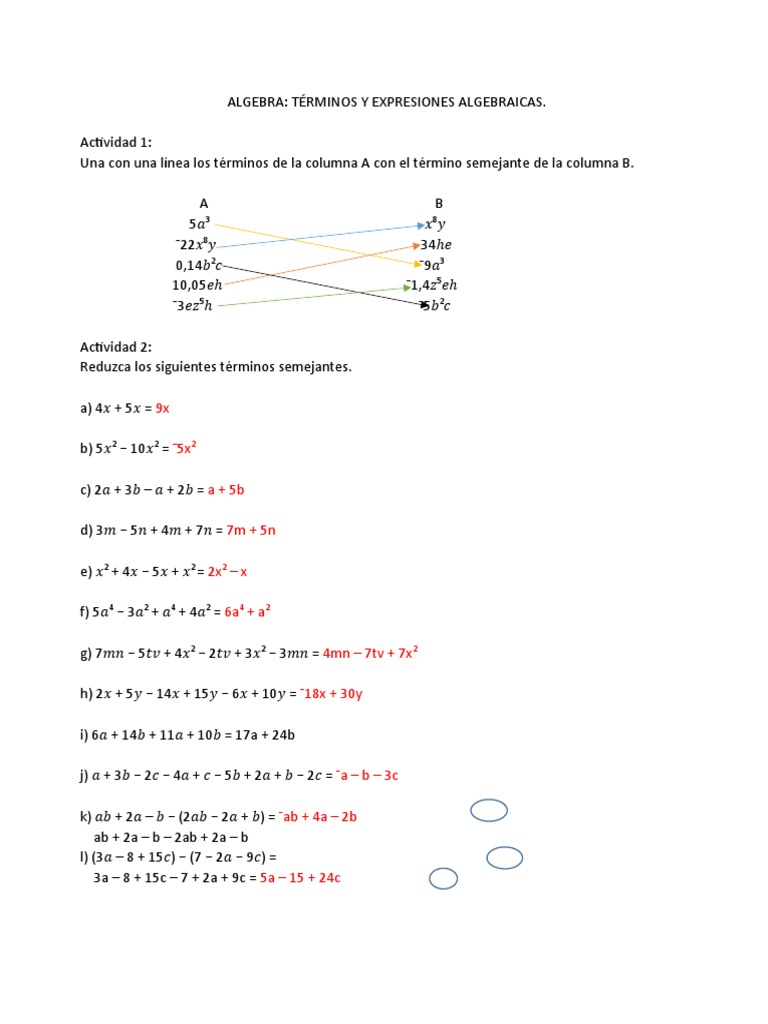Algebra 7° Básico | PDF | Ecuaciones | Matemáticas