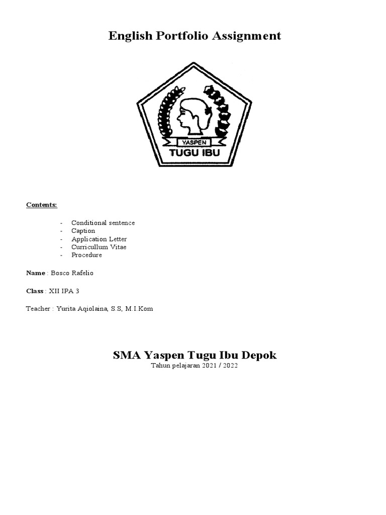 English Portofolio Assignment | PDF | Curriculum | Sentence (Linguistics)