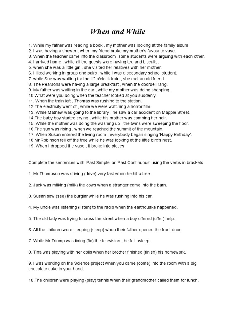 When and While | PDF