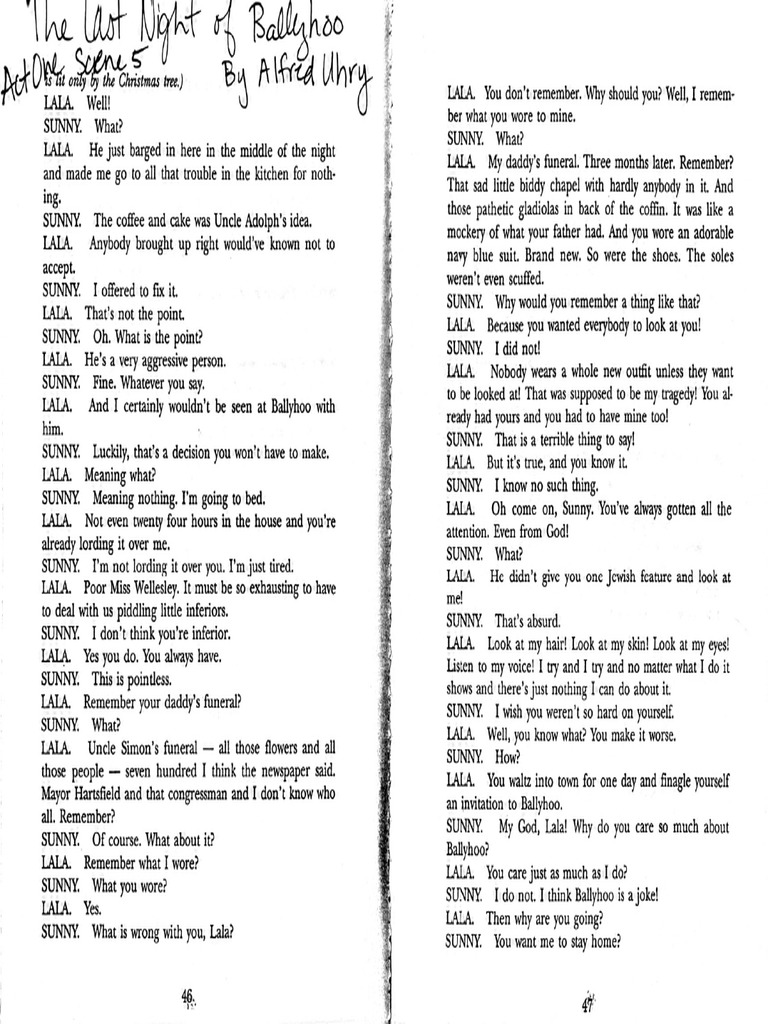 The Last Night of Ballyhoo | PDF