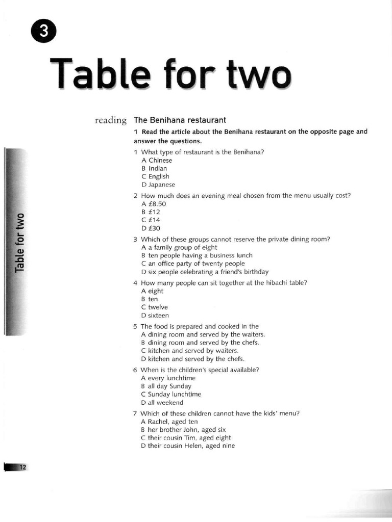 Table For Two | PDF