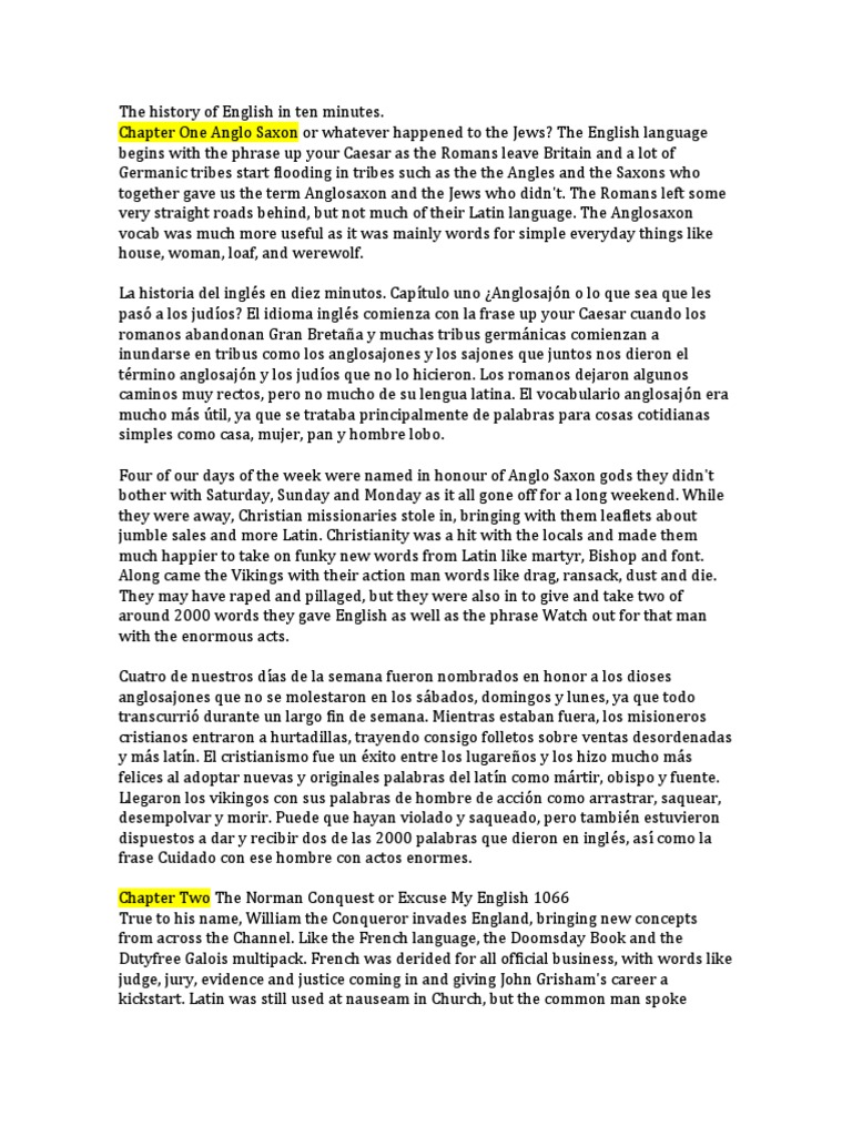 The History of English in Ten Minutes | PDF