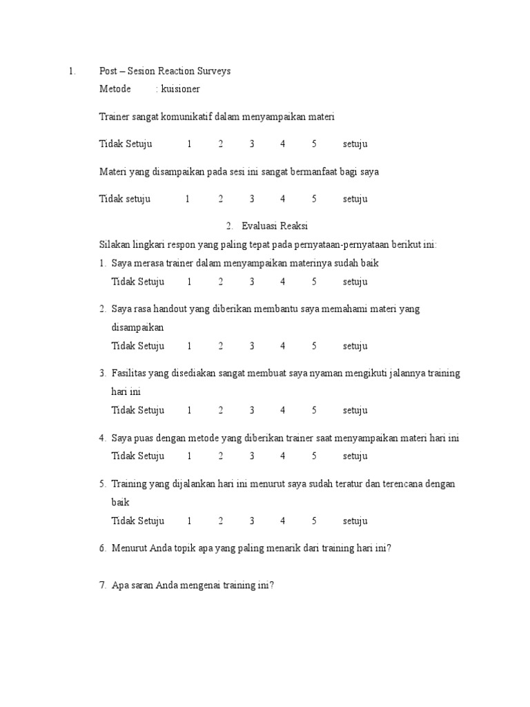 Evaluasi Training | PDF