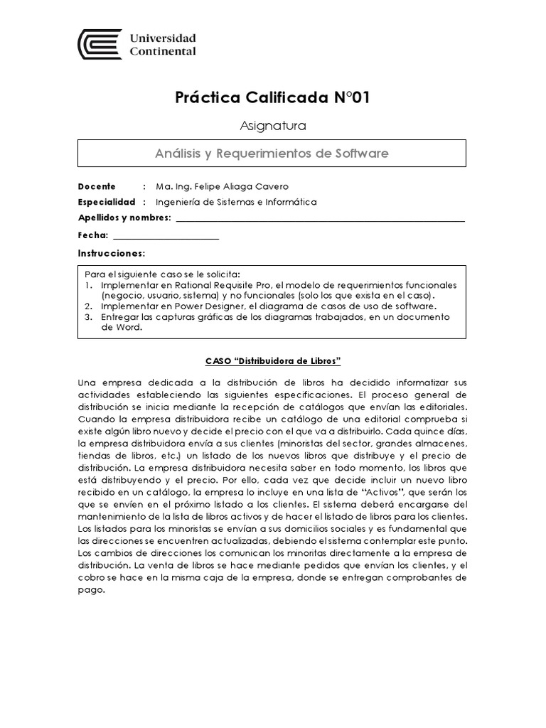 Práctica Calificada N°01 | PDF