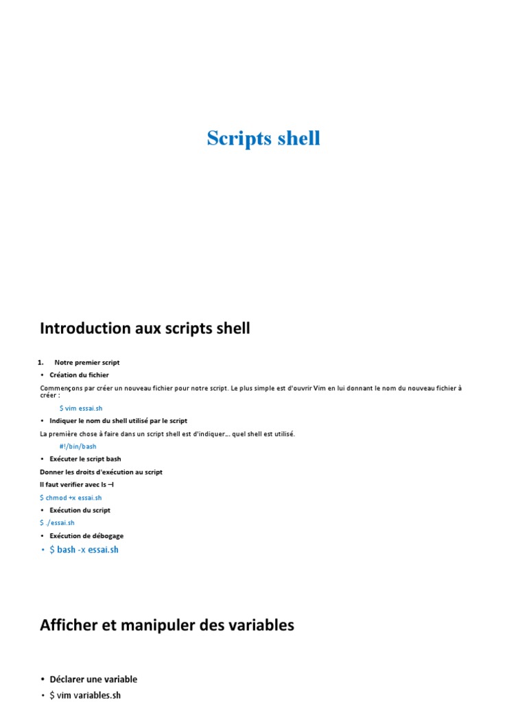 Scripts Shell LINUX | PDF | Informatique | Programmation informatique