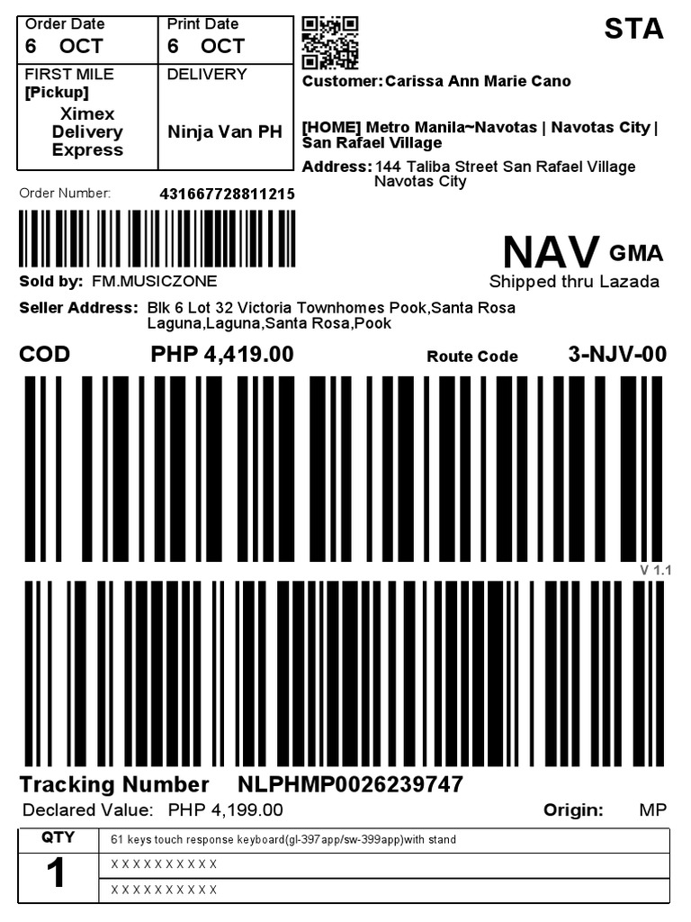 Ximex Delivery Express Ninja Van PH: 6 6 OCT OCT | PDF | String ...