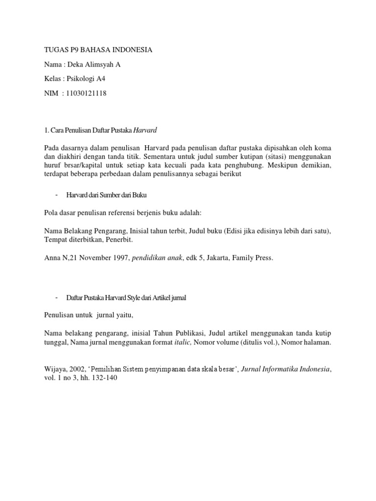 Deka A Tugas P9 Bindo 11030121118 | PDF