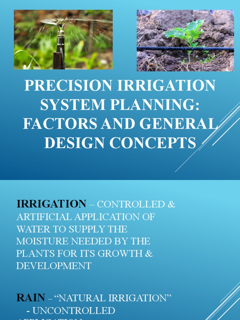 PIS Design Concepts Presentation | PDF | Irrigation | Loam