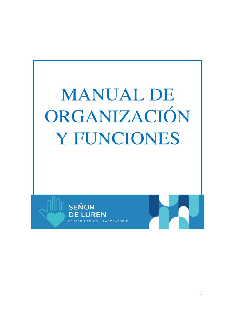 Manual de Organizacion y Funciones C.M. | PDF | Laboratorios | Historial médico