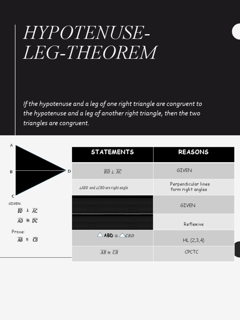 Hypotenuse Leg Theorem | PDF