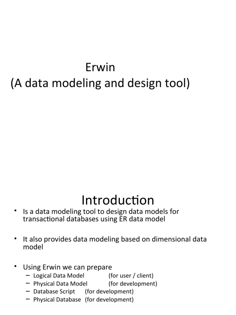 ERwin Data Modeling Tool Guide | PDF | Databases | Relational Database