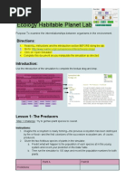 Ecology Lab - Predator Prey Interactions | PDF | Predation | Herbivore
