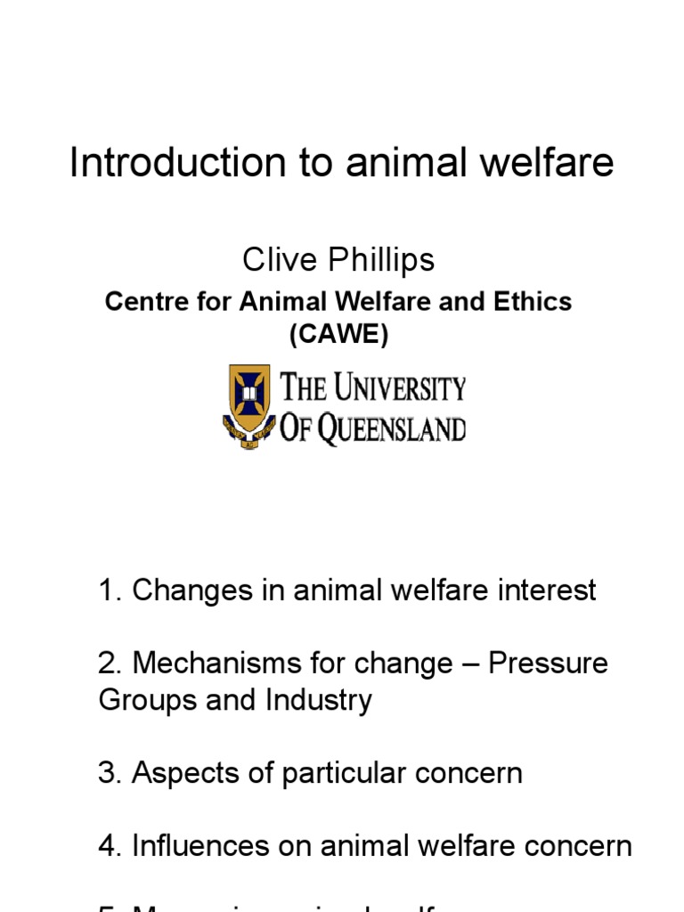 Introduction To Animal Welfare | PDF | Animal Welfare | Animals And Humans