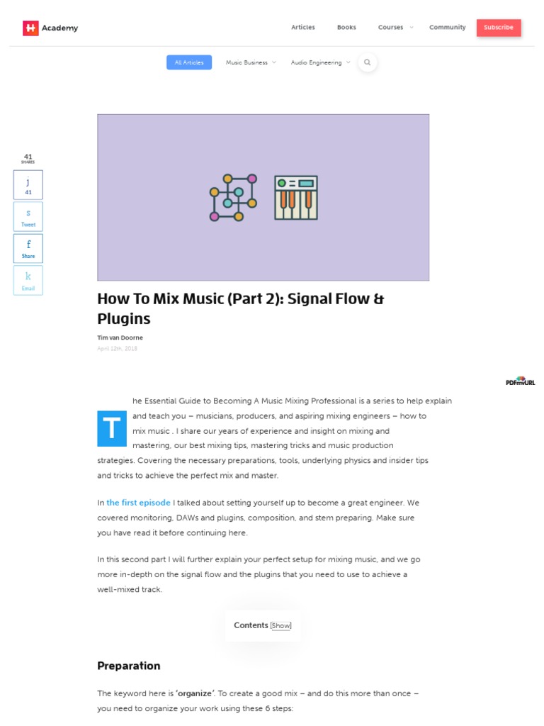 Mixing Music: Signal Flow & Plugins Guide | PDF | Equalization (Audio ...