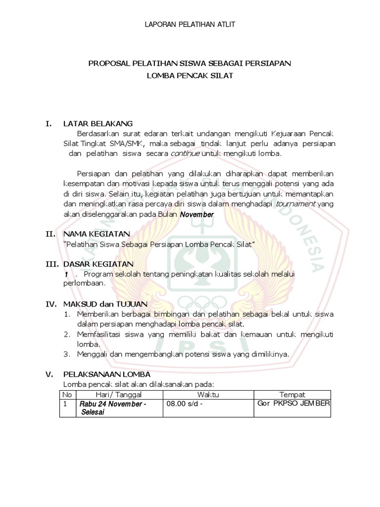 Proposal Lomba Pencak Silat | PDF