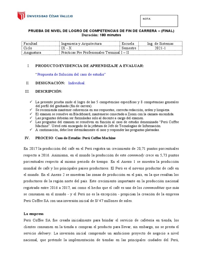 EXAMEN PLC IV NIVEL (Fin) Versión Final | PDF | Itil | Calidad (comercial)