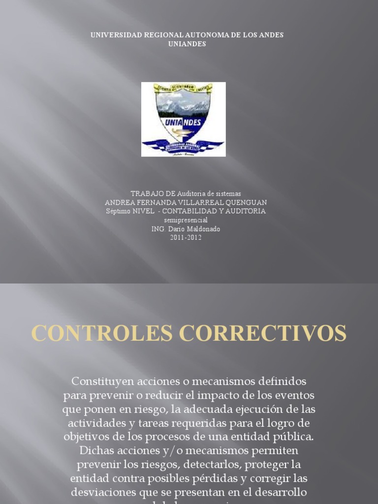 Controles Correctivos | PDF | Riesgo | Auditoría