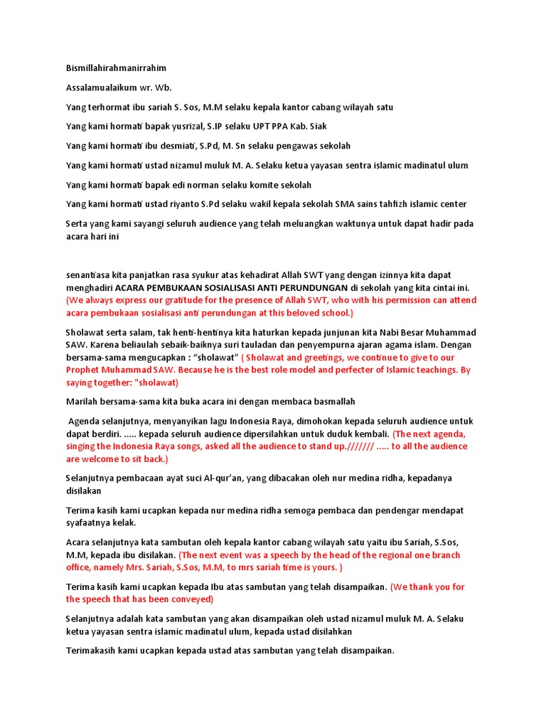 Teks MC Sosialisasi A-P | PDF