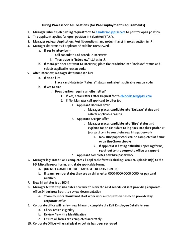 Hiring Process Sop - 1 | PDF