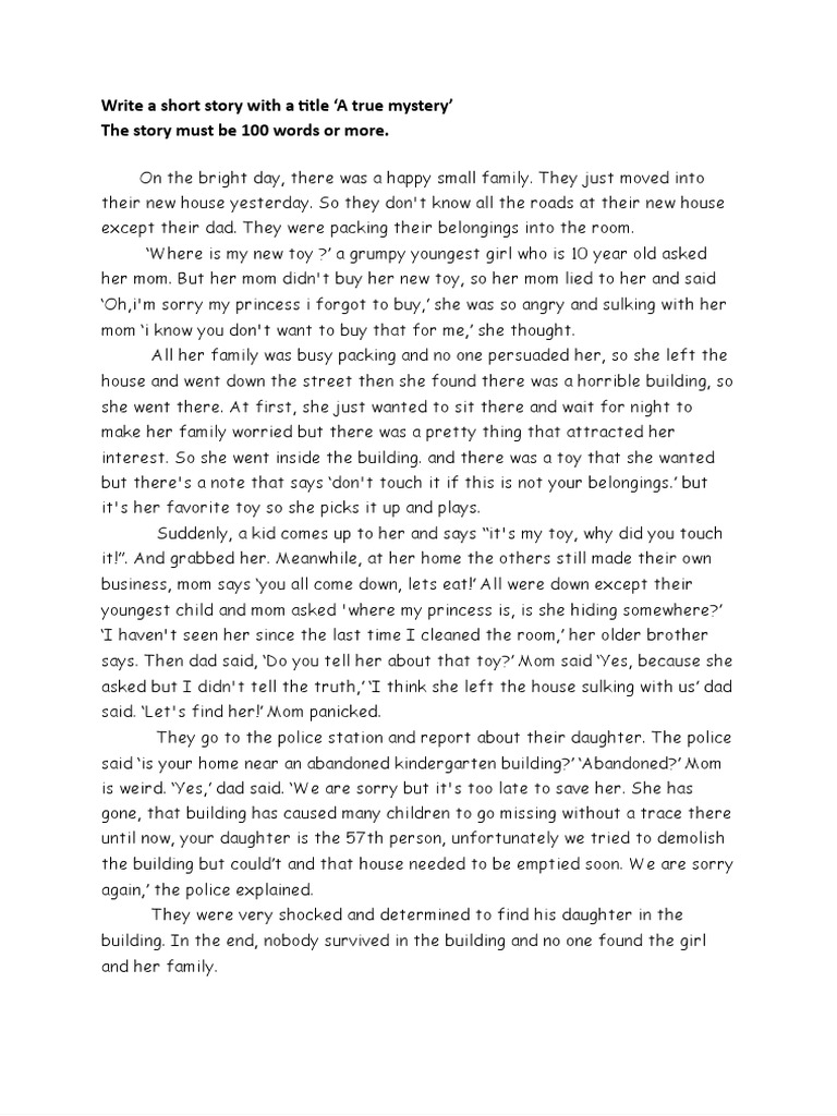 A True Mystery Short Story | PDF