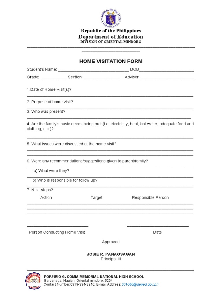 Home Visitation Form | PDF