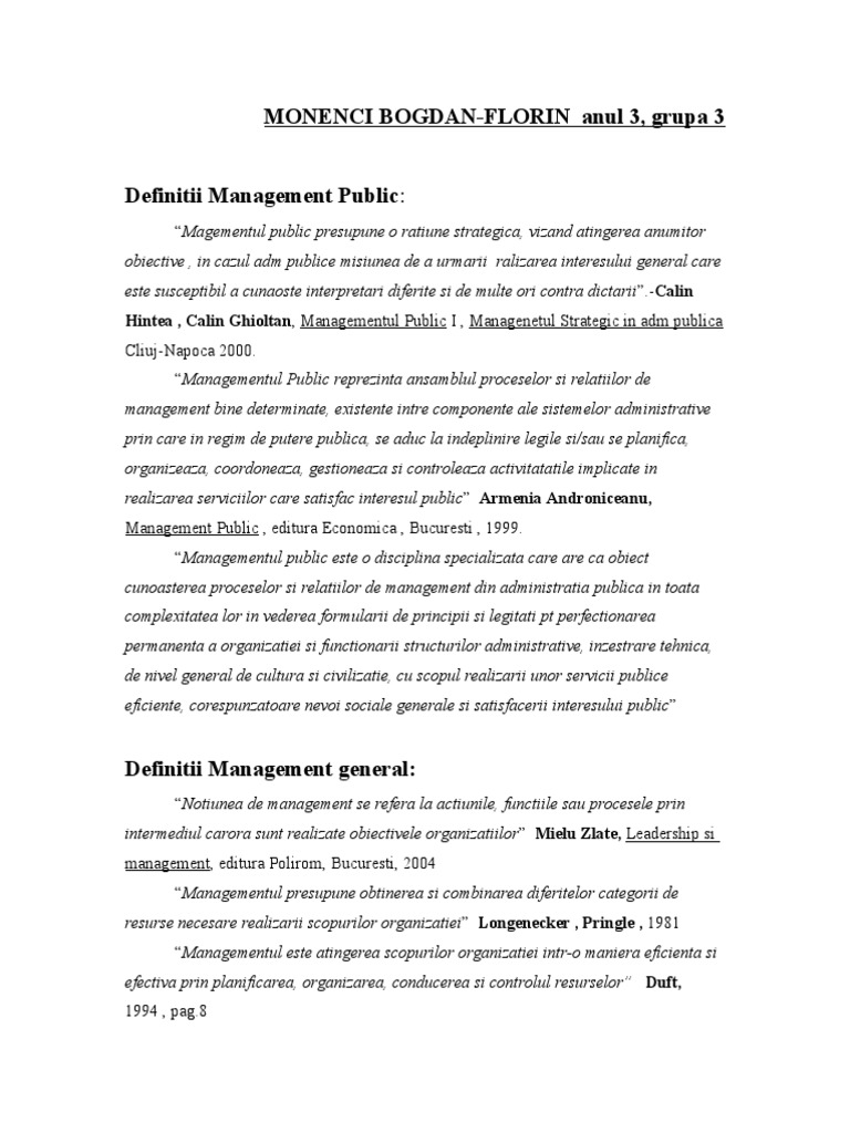 Definitii Management Public | PDF